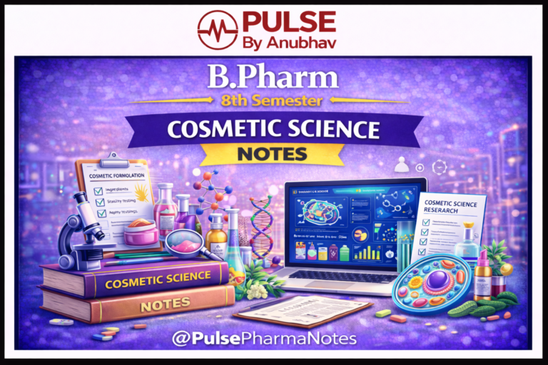 B.Pharm 8th Semester Cosmetic Science Notes - Pulse By Anubhav