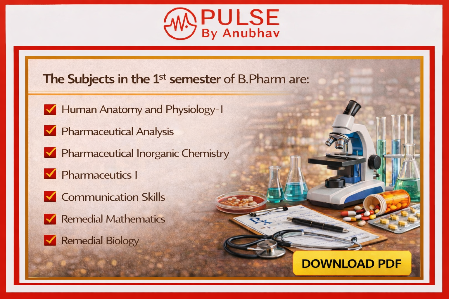 B.Pharm 1st Semester PYQs with Notes PDF – Download Complete Study ...